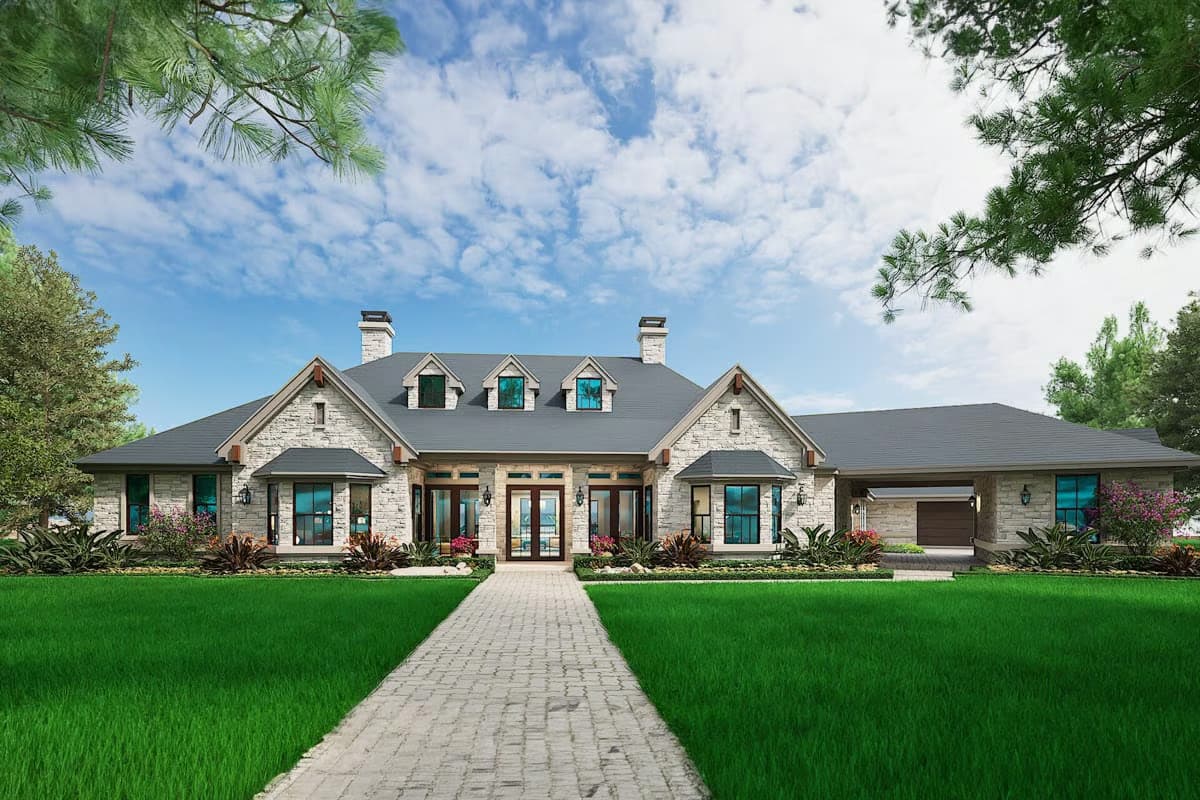 4-Bedroom 1-Story Designer Residence With Front and Rear Entry Access ...