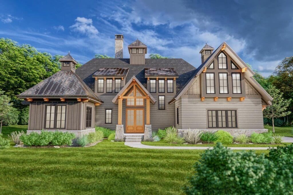 Dual-Story 5-Bedroom Rustic Craftsman Home with Media Room (Floor Plan ...