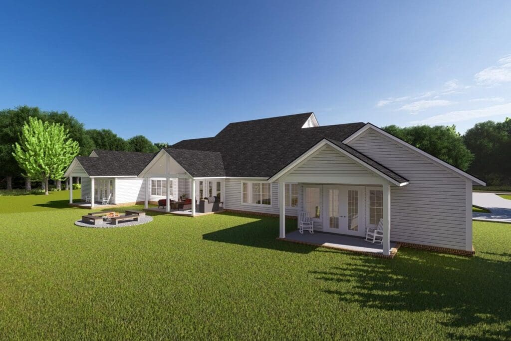 6-Bedroom 2-Story Multi-Generational Farmhouse with Split Living Wings ...
