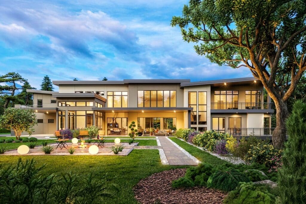 Dual-Story 9-Bedroom Modern House with Attached Apartment (Floor Plan ...