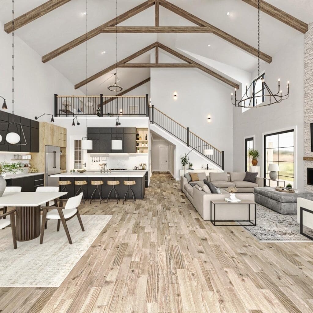 3-Bedroom 2-Story Modern Farmhouse Barndominium with Loft, RV Garage ...