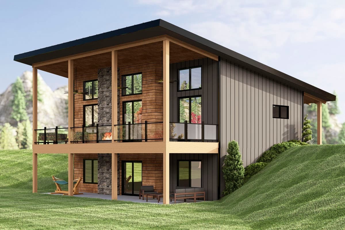 3-Bedroom 1-Story Modern Mountain House Plan with Optional Lower-Level ...