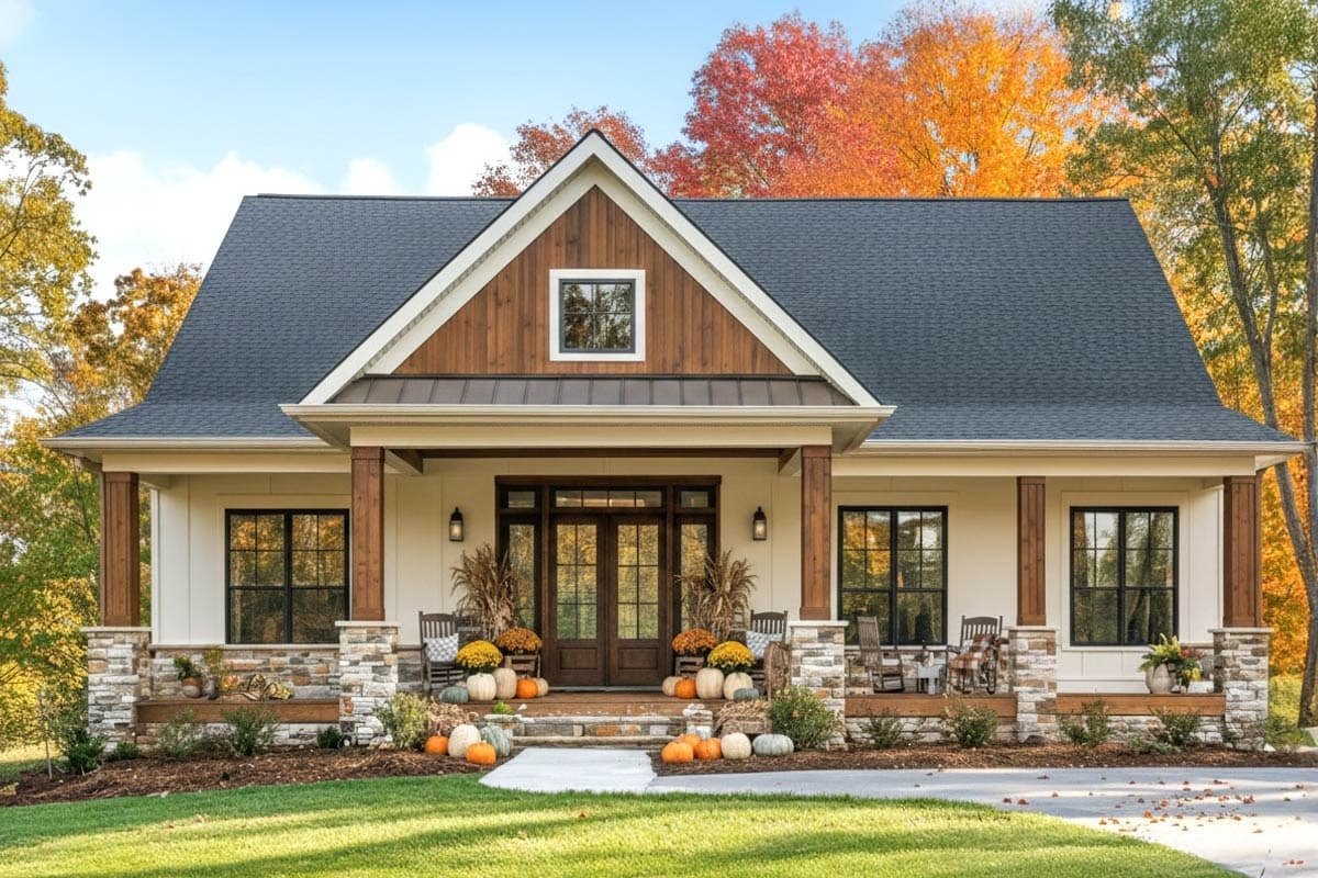 3-Bedroom 1-Story Country Cottage with Open Vaulted Living and ...